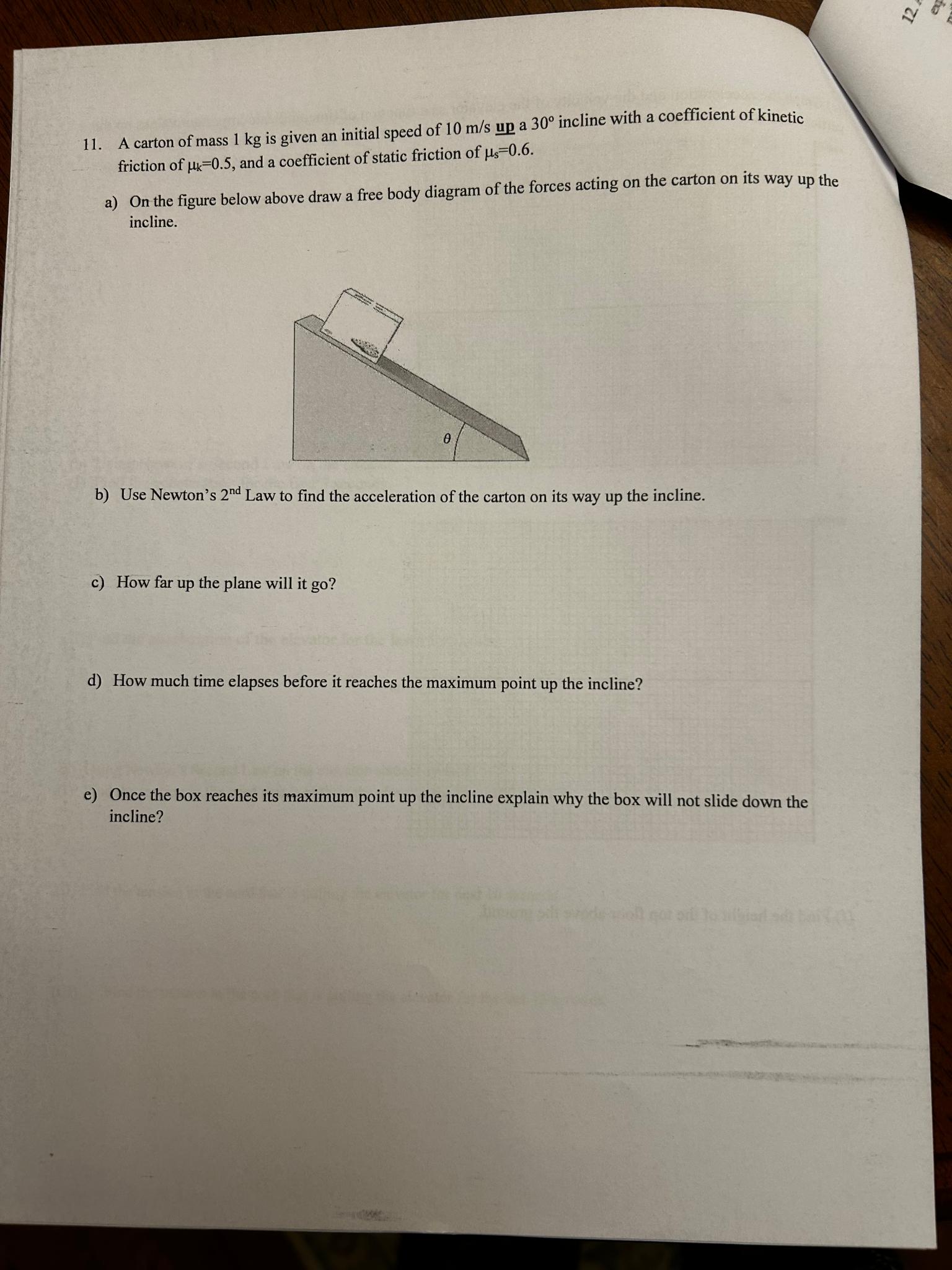 Solved A carton of mass 1kg ﻿is given an initial speed of | Chegg.com