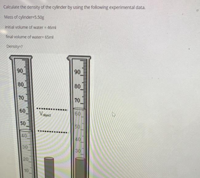 Solved Calculate the density of the cylinder by using the | Chegg.com