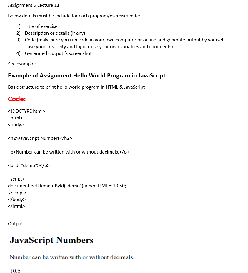 Solved |Assignment 5 ﻿Lecture 11Below details must be | Chegg.com