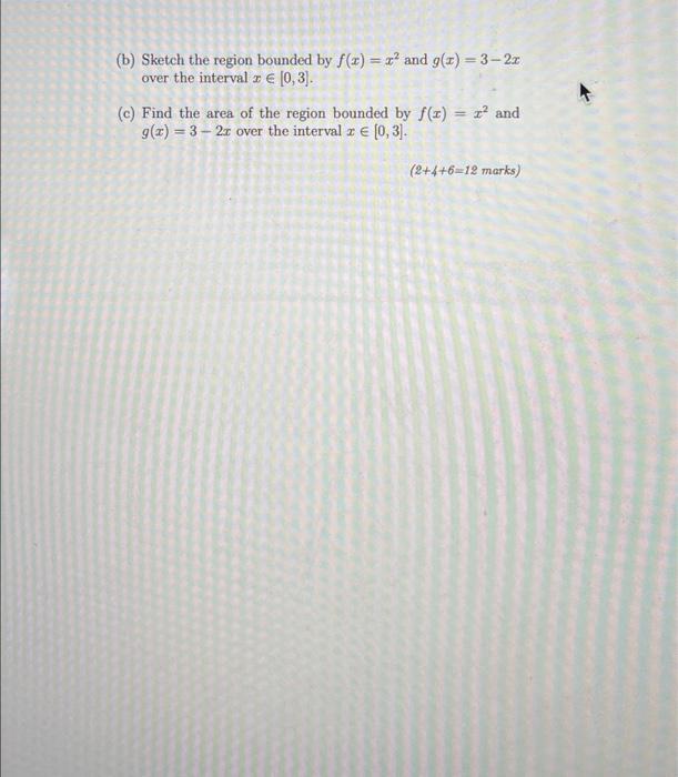 Solved (b) Sketch the region bounded by f(x) = x² and g(x) = | Chegg.com