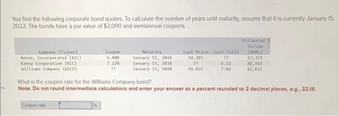 Solved You find the following corporate bond quotes. To | Chegg.com