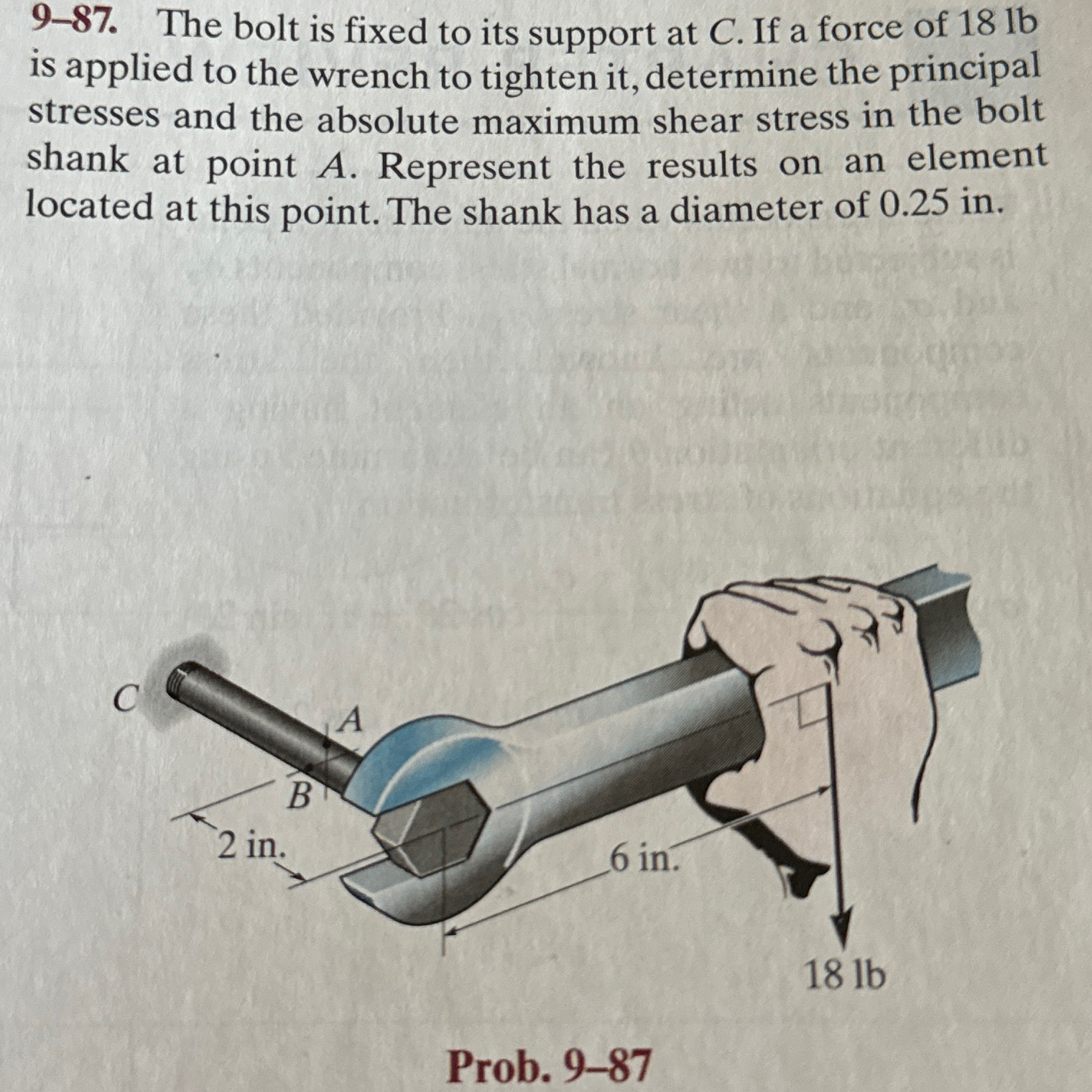 Solved 9-87. ﻿The bolt is fixed to its support at C. ﻿If a | Chegg.com