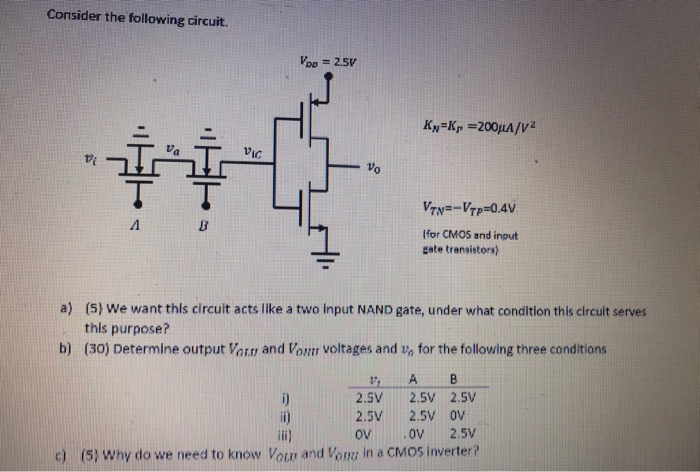 Solved Consider the following circuit. Vpp = 2.5V Ky=Kp | Chegg.com