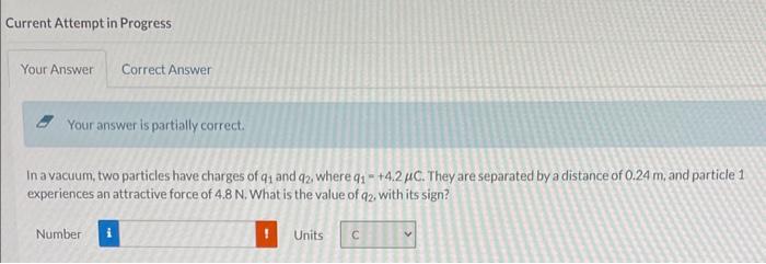 Solved In a vacuum, two particles have charges of q1 and q2, | Chegg.com