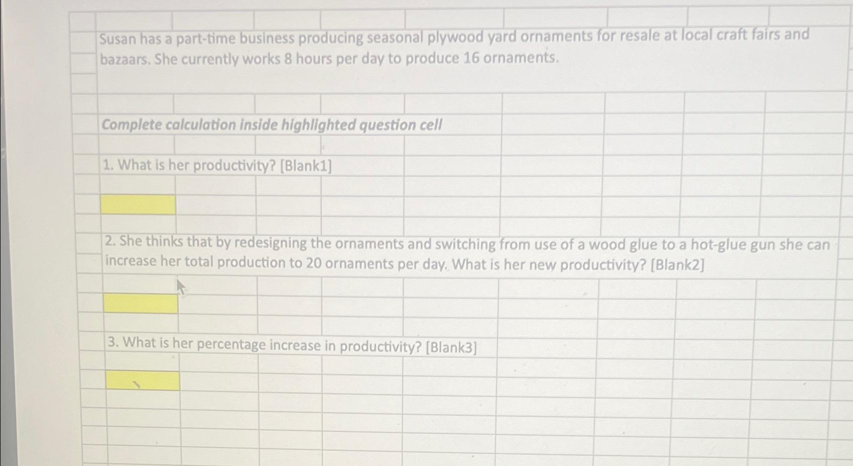 Solved Susan has a part-time business producing seasonal | Chegg.com