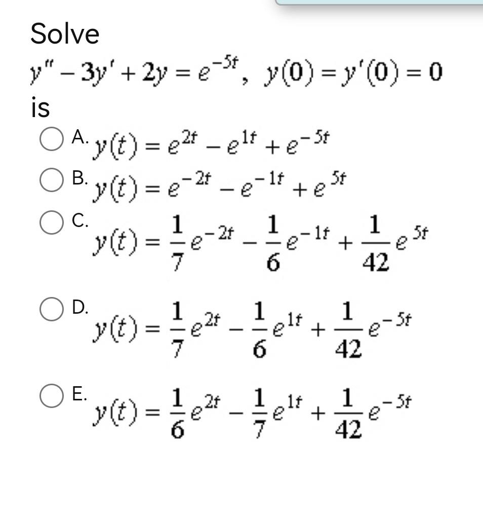 Solved Compute L[f(t)](s), where f(t)={0,5t2−3,t