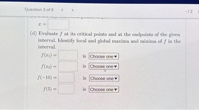 Solved Given the function f(x)=x3+3x2−45x+8 over the | Chegg.com
