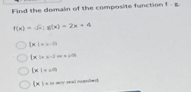 Solved Find the domain of the composite function | Chegg.com