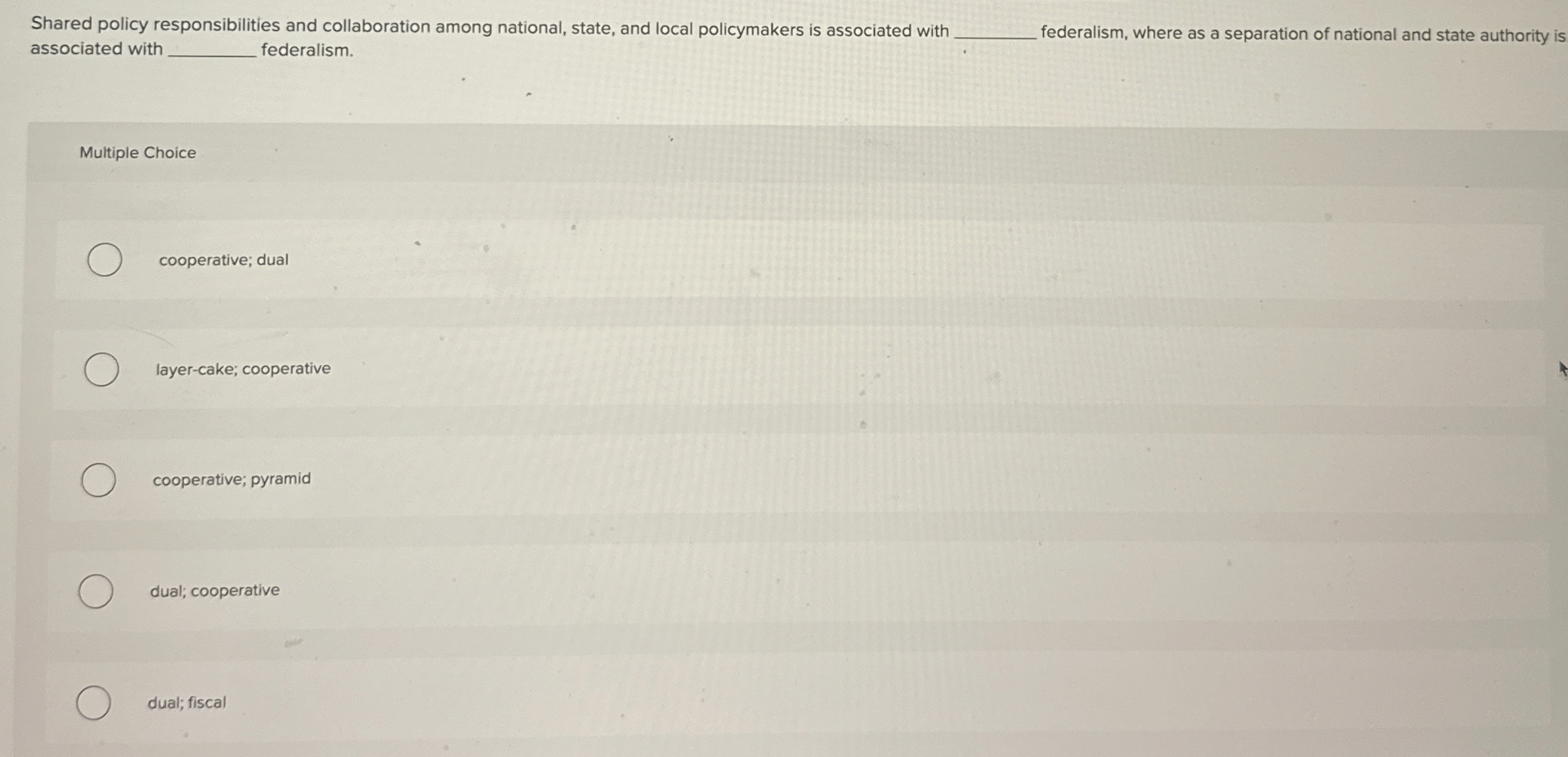 Solved Shared policy responsibilities and collaboration | Chegg.com