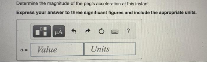 Solved Peg P is driven by the fork link OA along the curved | Chegg.com