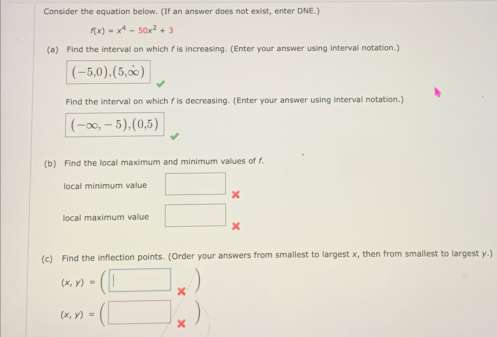 Solved Consider the equation below. (If an answer does not | Chegg.com