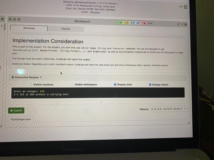 Solved Java Project On Codelab And Please Follow The