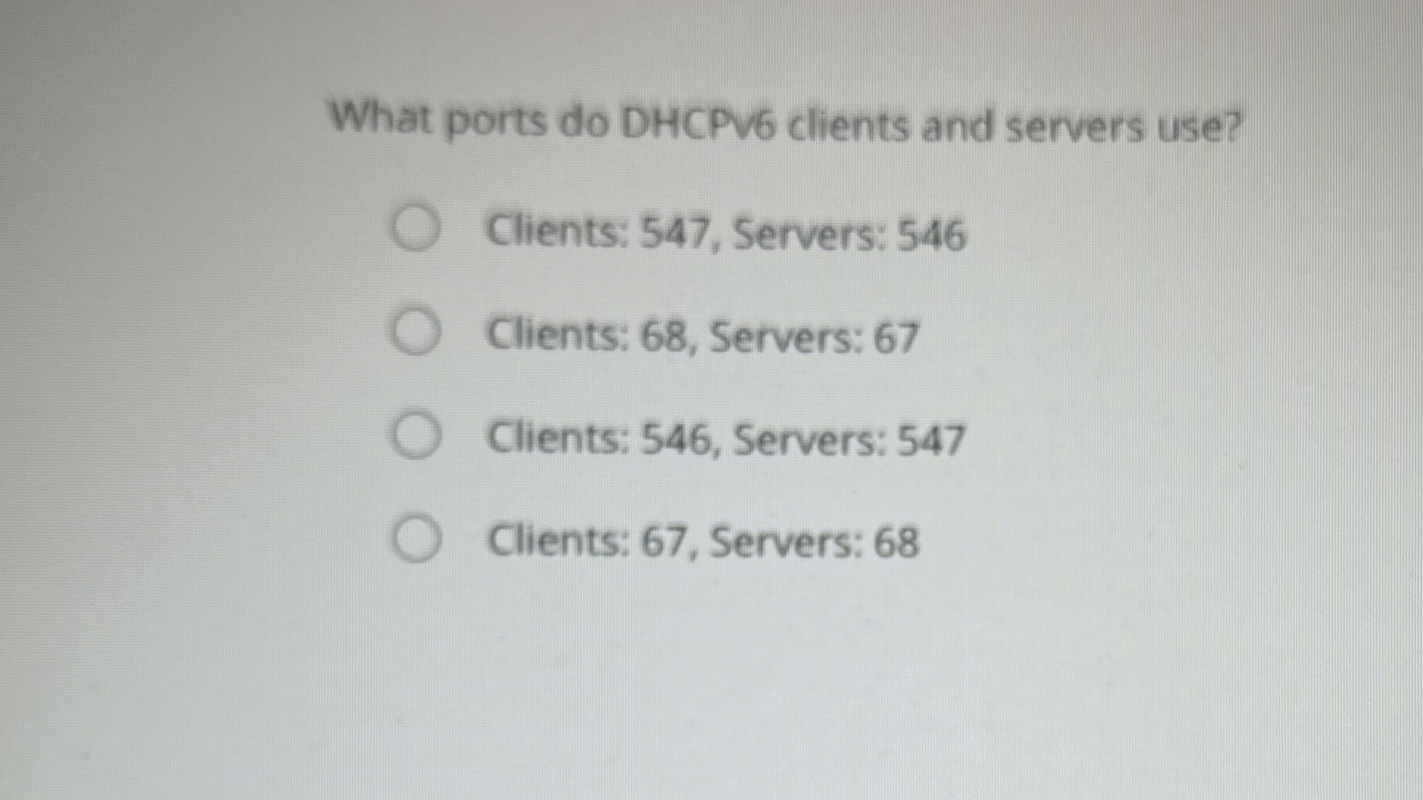 Solved What ports do DHCPV6 ﻿clients and servers | Chegg.com