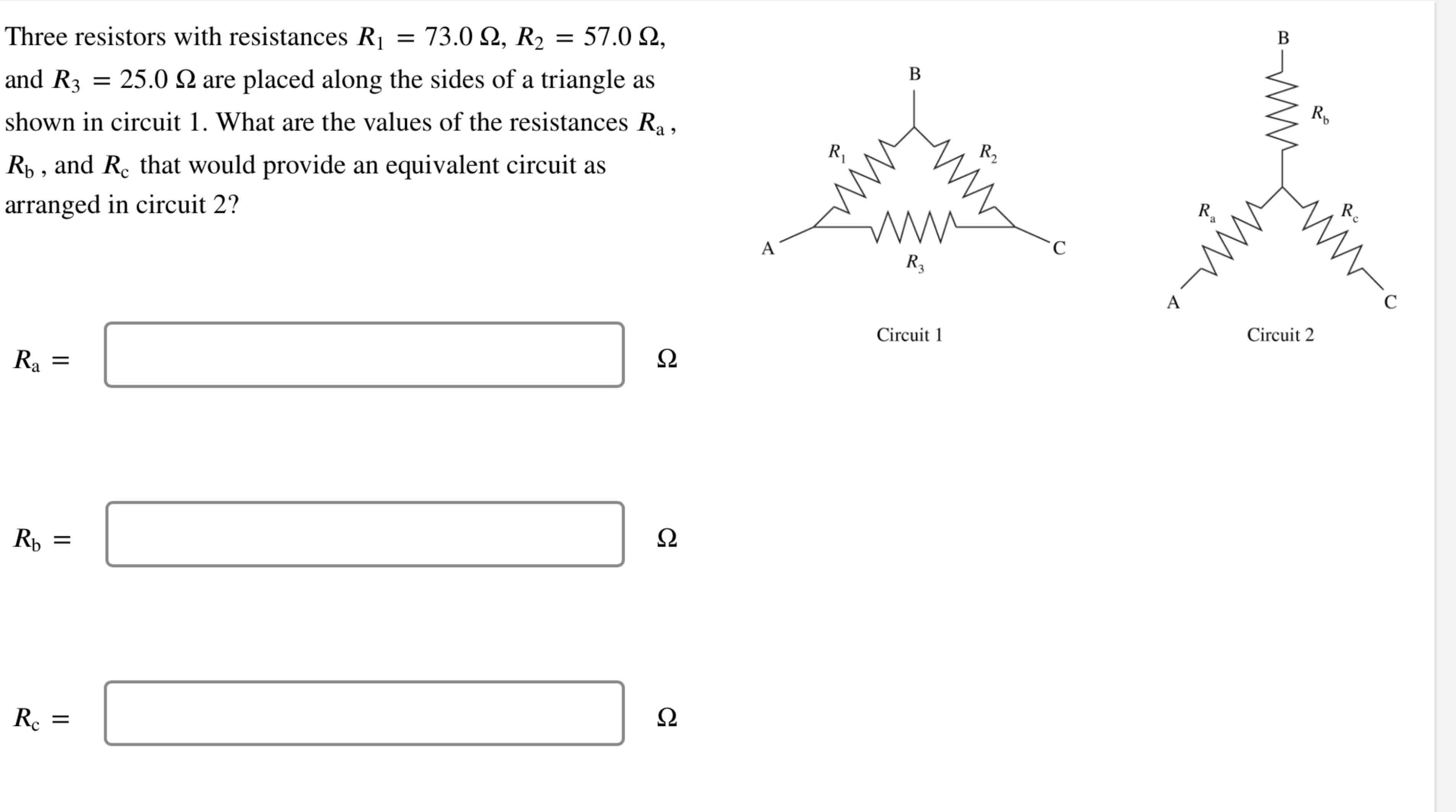 Solved Three resistors with resistances | Chegg.com