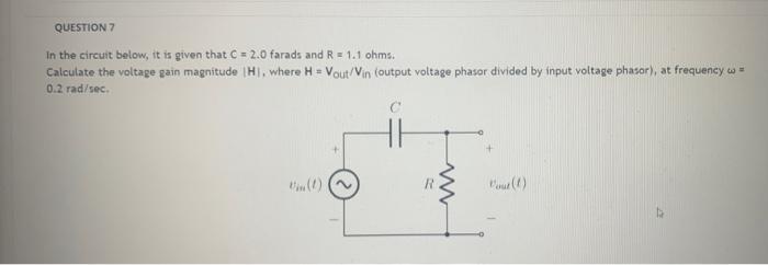 Solved In the circuit below, it is given that C=2.0 farads | Chegg.com