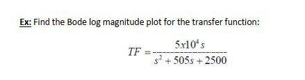 Solved Ex: Find the Bode log magnitude plot for the transfer | Chegg.com