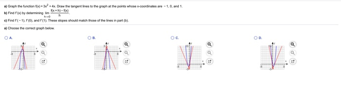 Solved a) Graph the function f(x)=3x2 + 4x. Draw the tangent | Chegg.com