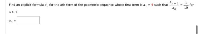 Solved Find an explicit formula an for the nth term of the | Chegg.com