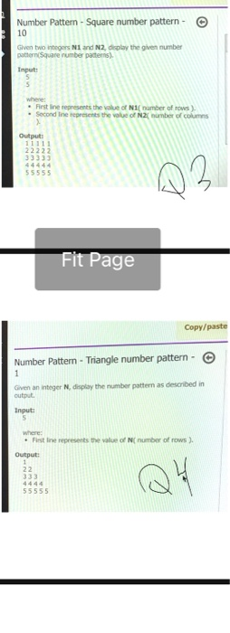 Solved Number Pattern - Square number pattern - 1 Given an | Chegg.com