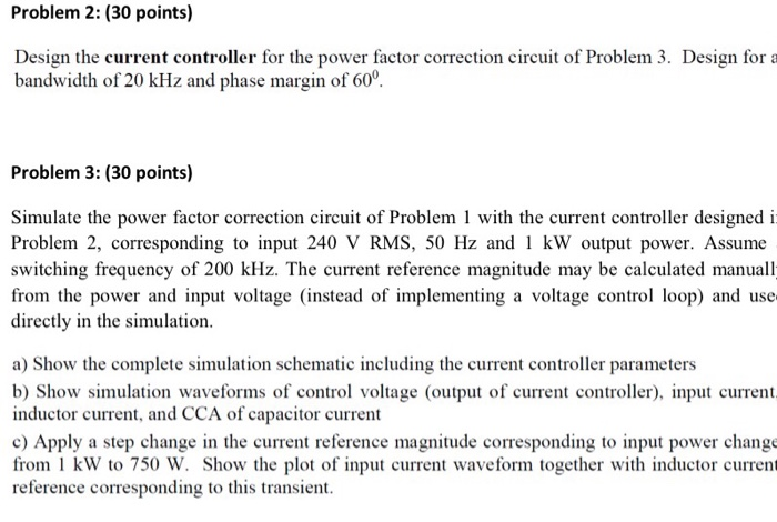 Problem 2: (30 points) Design the current controller | Chegg.com