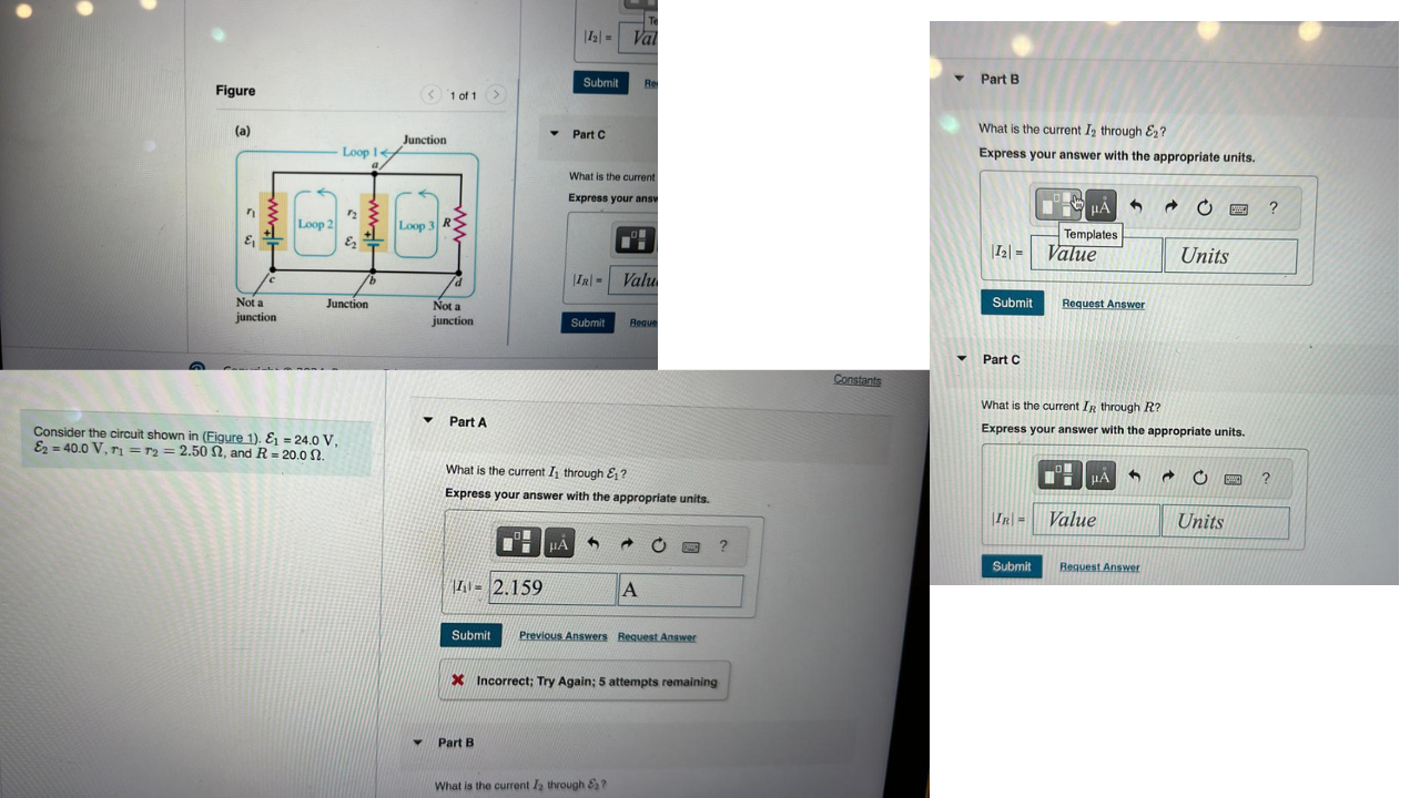 Solved Part BWhat is the current I2 ﻿through E2 ?Express | Chegg.com