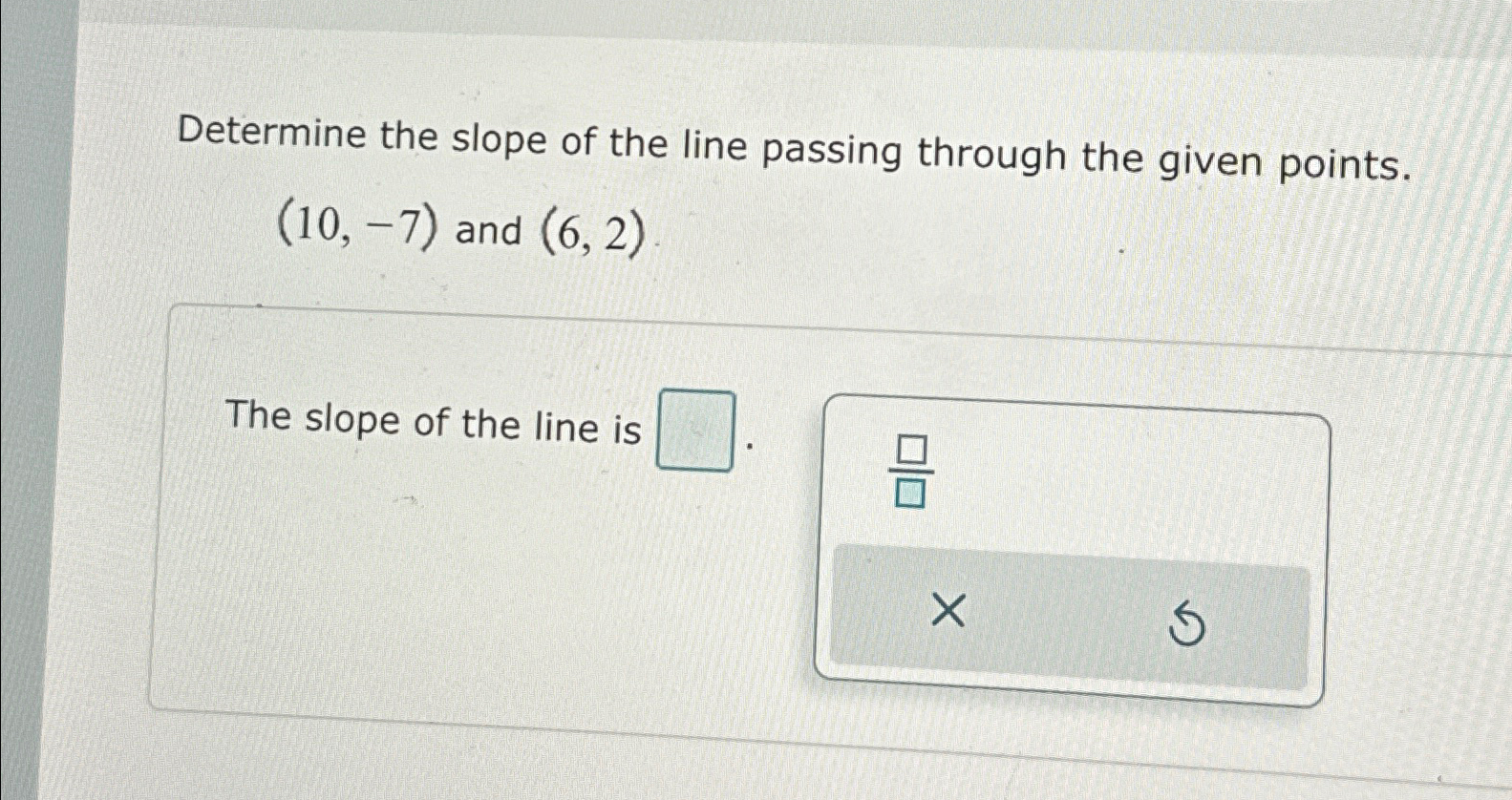 Solved Determine the slope of the line passing through the | Chegg.com