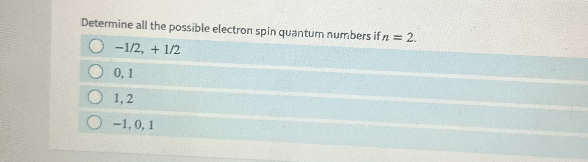 Solved Determine all the possible electron spin quantum | Chegg.com