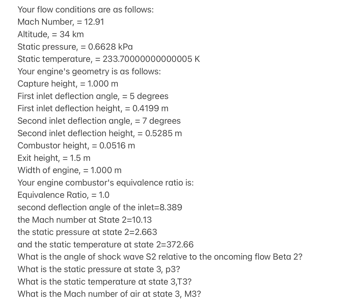 Your flow conditions are as follows:Mach Number, | Chegg.com