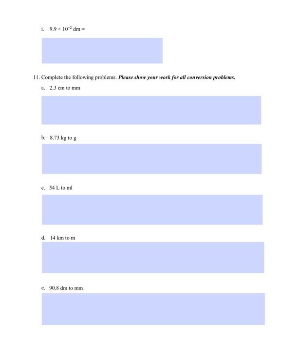 Solved Name: Lab Section: Worksheet 2 The Metric System and | Chegg.com