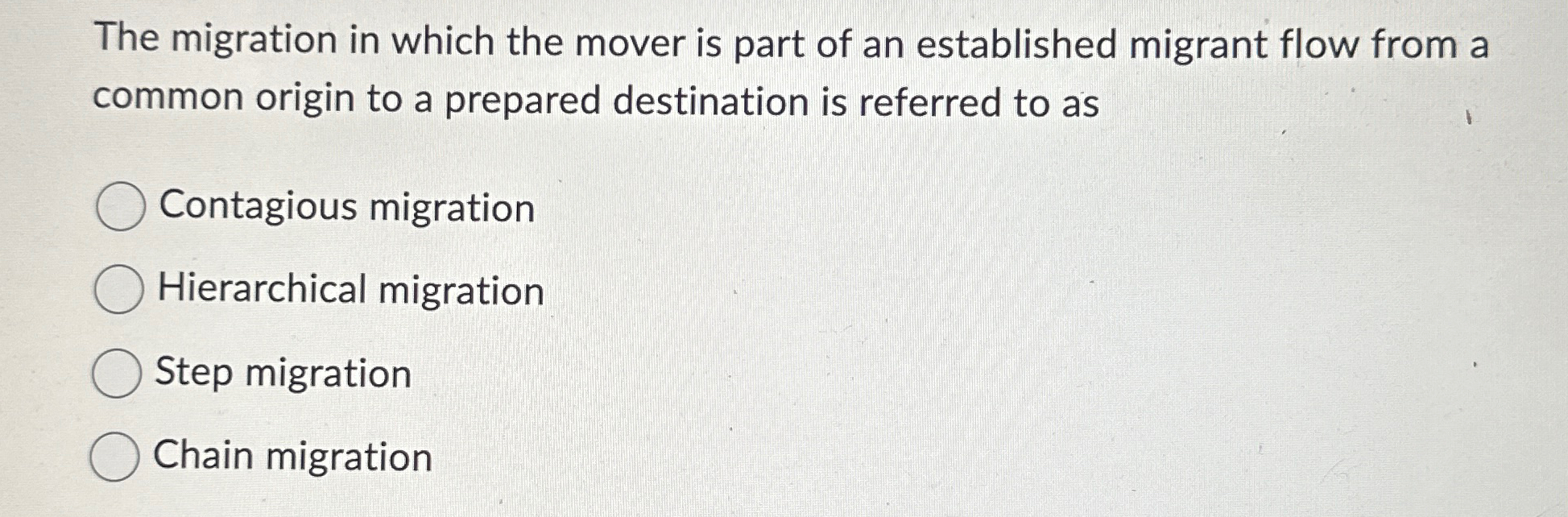 Solved The migration in which the mover is part of an | Chegg.com
