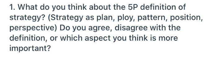 Solved 1. What do you think about the 5P definition of | Chegg.com