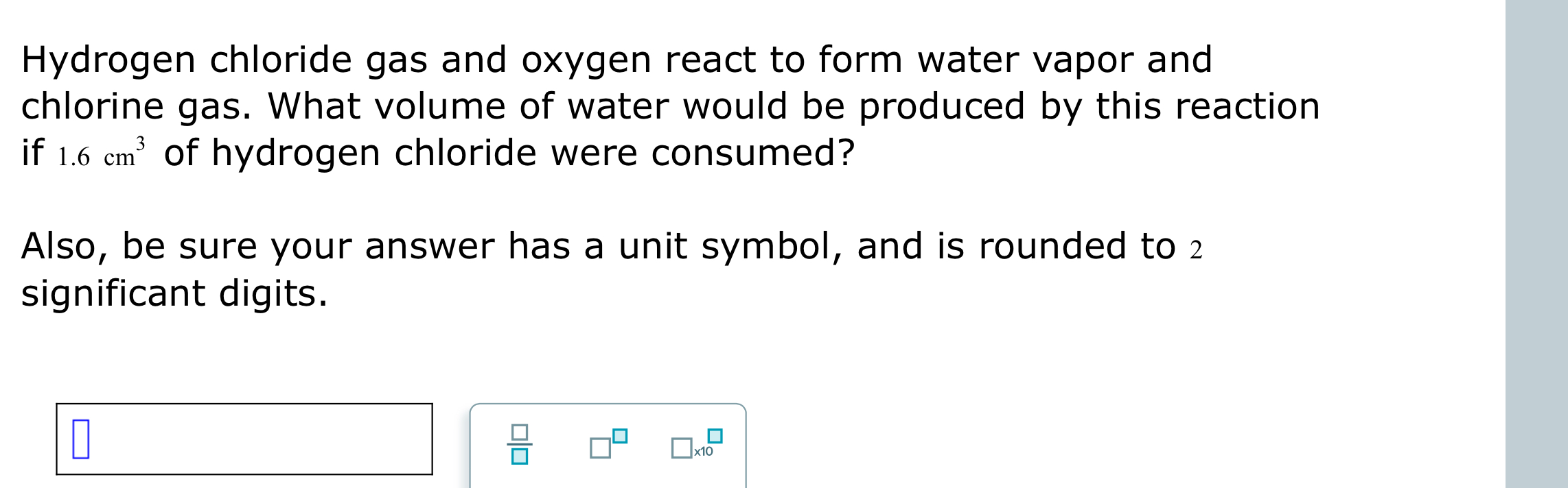 Hydrogen chloride gas and oxygen react to form water | Chegg.com