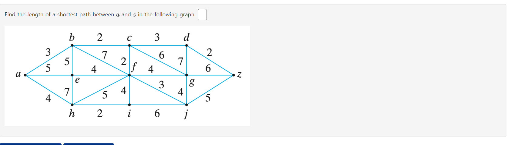 Solved Find the length of a shortest path between a and z | Chegg.com