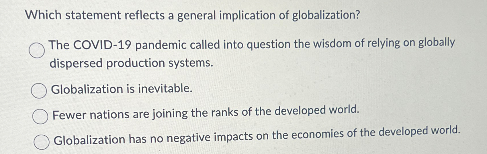 Solved Which statement reflects a general implication of | Chegg.com