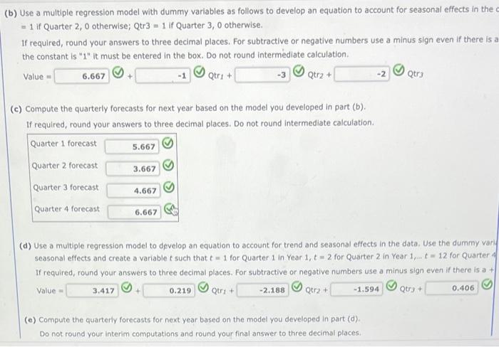 Solved Consider the following time series data.(b) Use a | Chegg.com