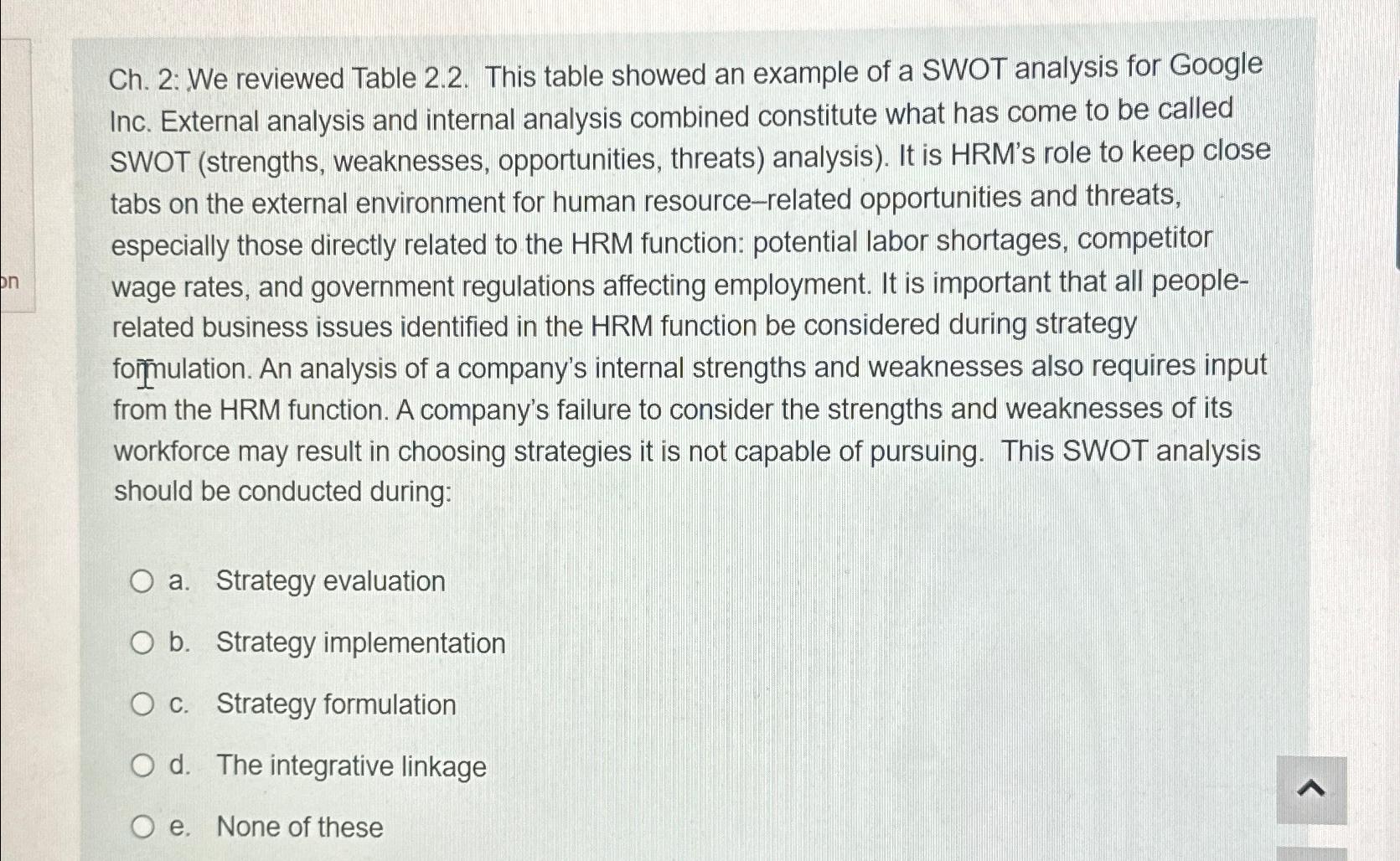 Solved Ch. 2: We reviewed Table 2.2. ﻿This table showed an | Chegg.com