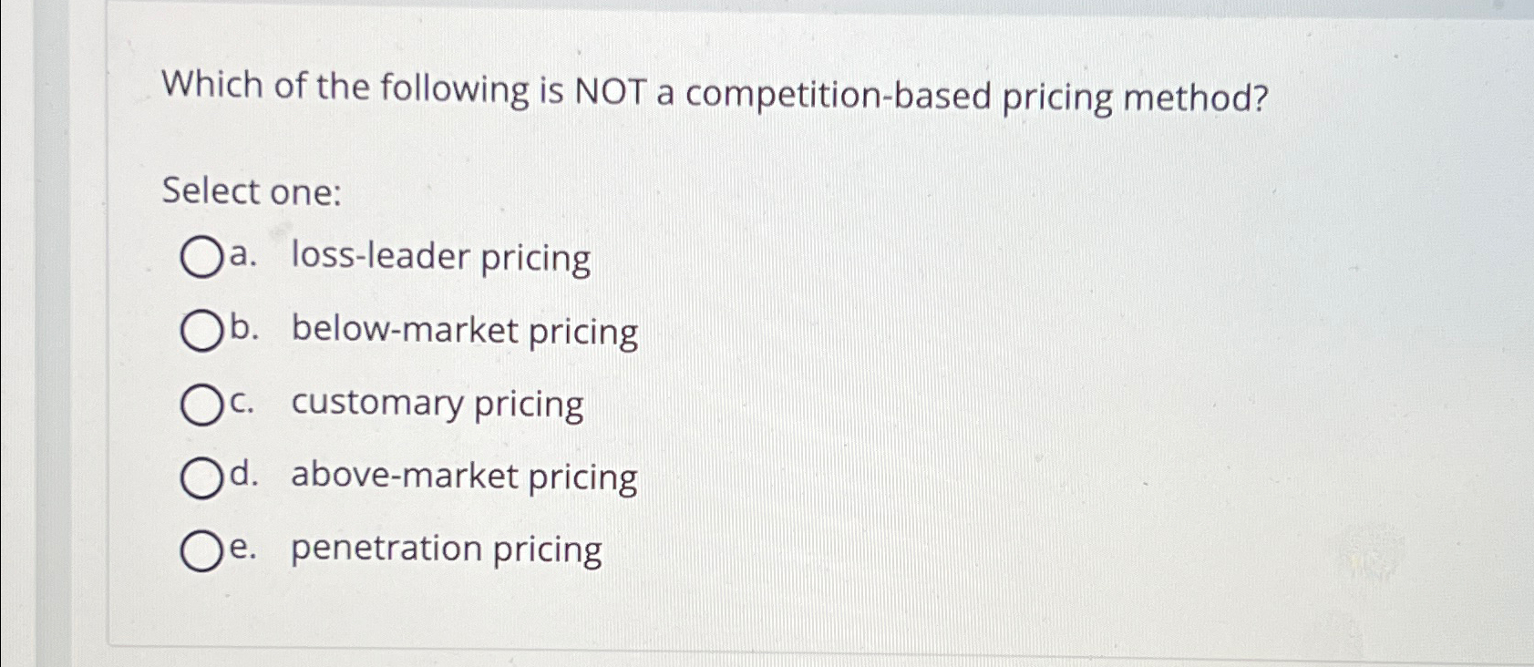 Solved Which of the following is NOT a competition-based | Chegg.com