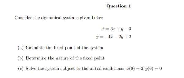 Solved Consider the dynamical systems given below | Chegg.com