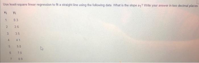Solved Use least-square linear regression to fit a straight | Chegg.com