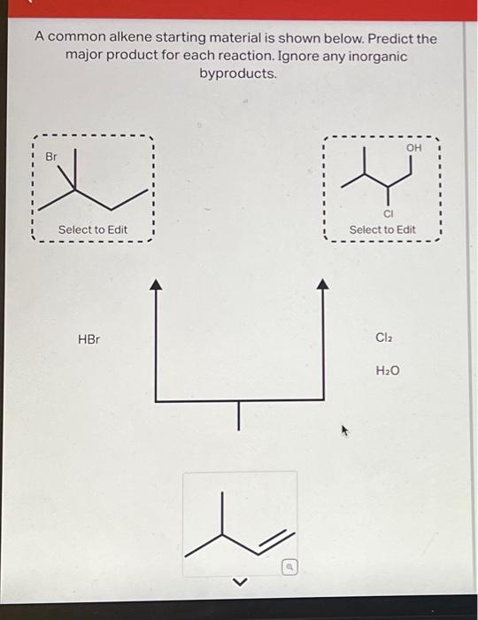 Solved A common alkene starting material is shown below. | Chegg.com