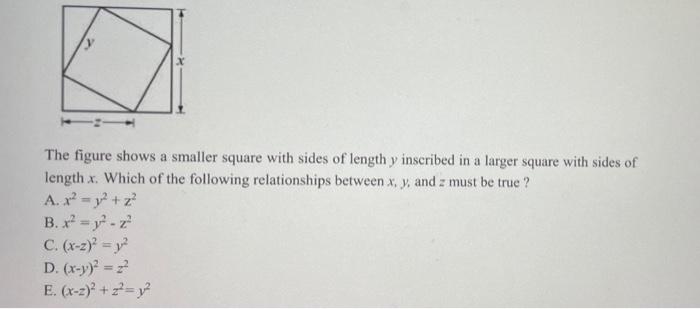 Solved X The figure shows a smaller square with sides of | Chegg.com