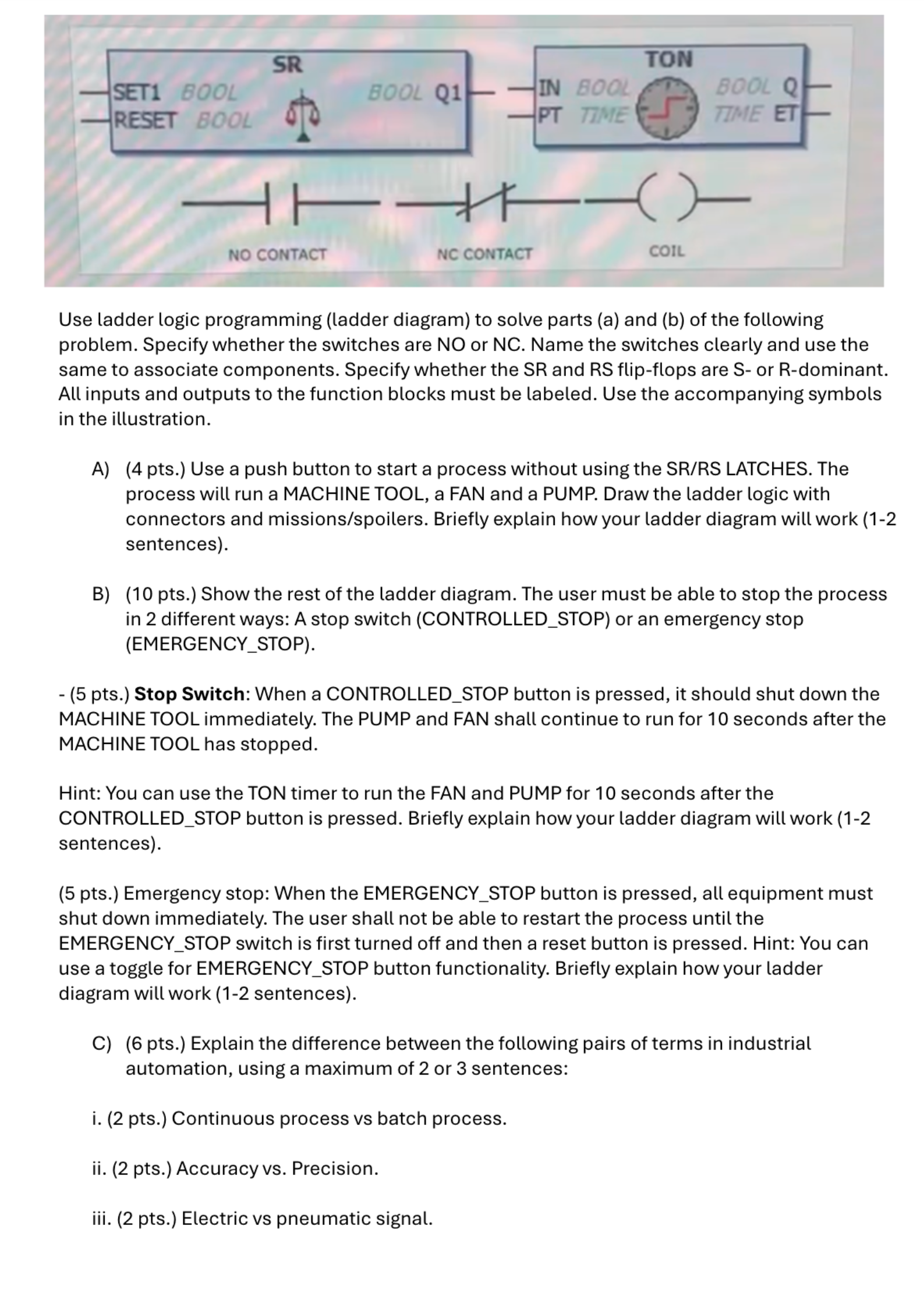 Solved Industrial automation, instrumentation and PLC | Chegg.com