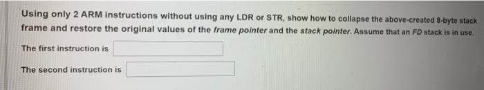 Using only 2 ARM instructions without using any LDR | Chegg.com