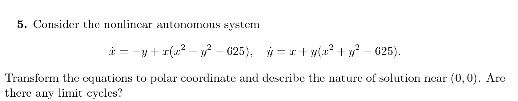Solved Consider the nonlinear autonomous | Chegg.com