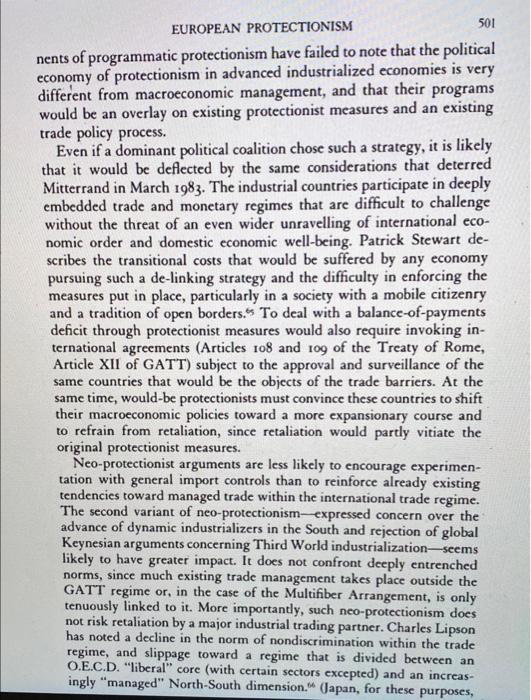 EUROPEAN PROTECTIONISM IN THEORY AND PRACTICE By | Chegg.com