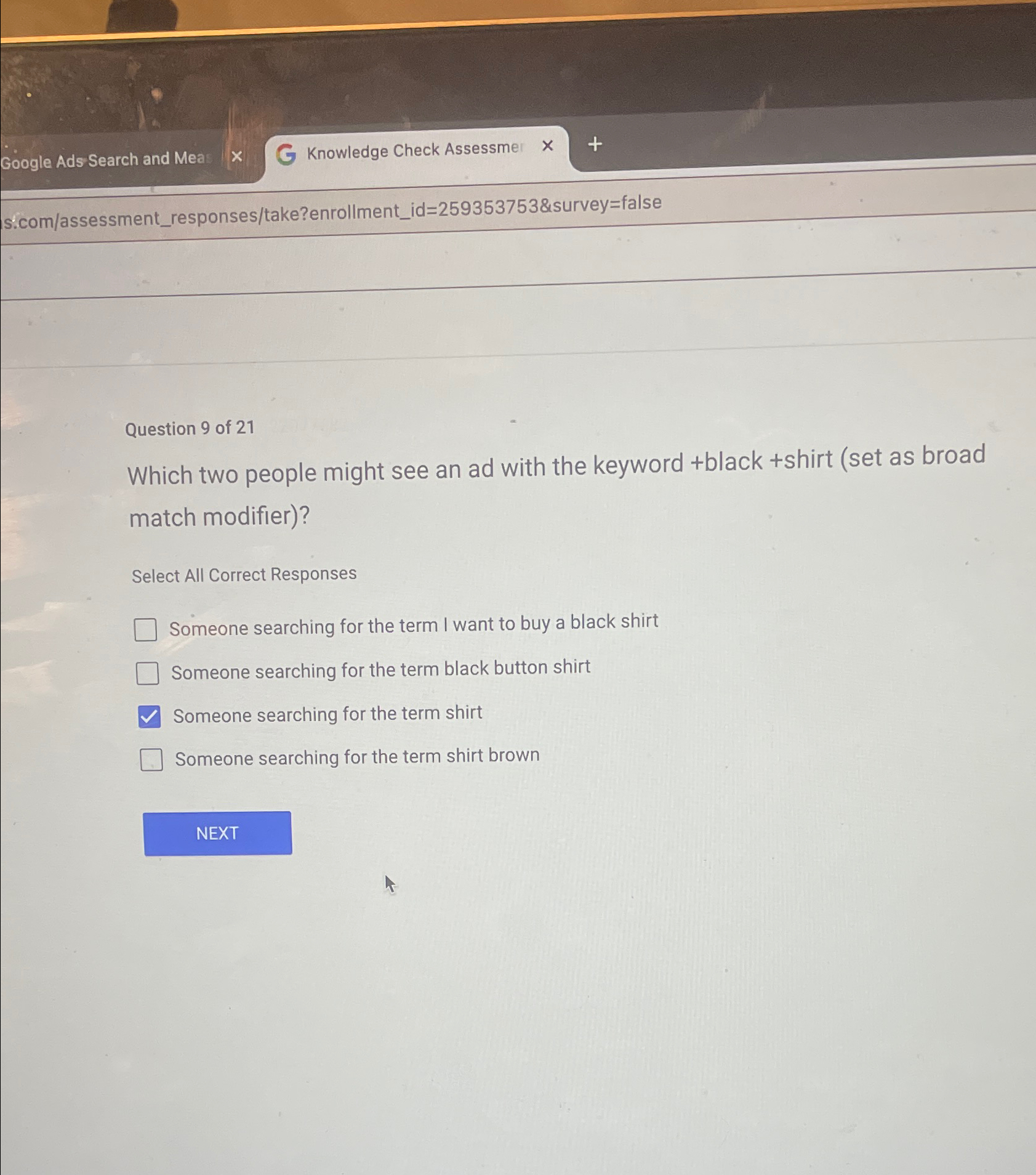 Solved Google Ads Search and Mea:Knowledge Check | Chegg.com