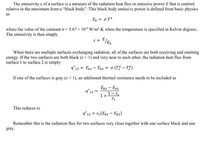 Solved The emissivity e of a surface is a measure of the | Chegg.com