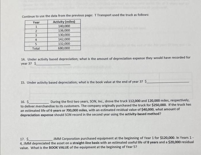 Solved Continue to use the data from the previous page: T | Chegg.com