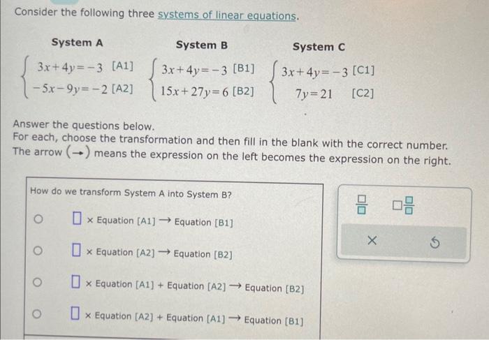 Solved Consider the following three systems of linear | Chegg.com