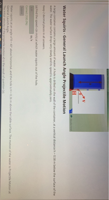 Solved Water Squirts - General Launch Angle Projectile | Chegg.com